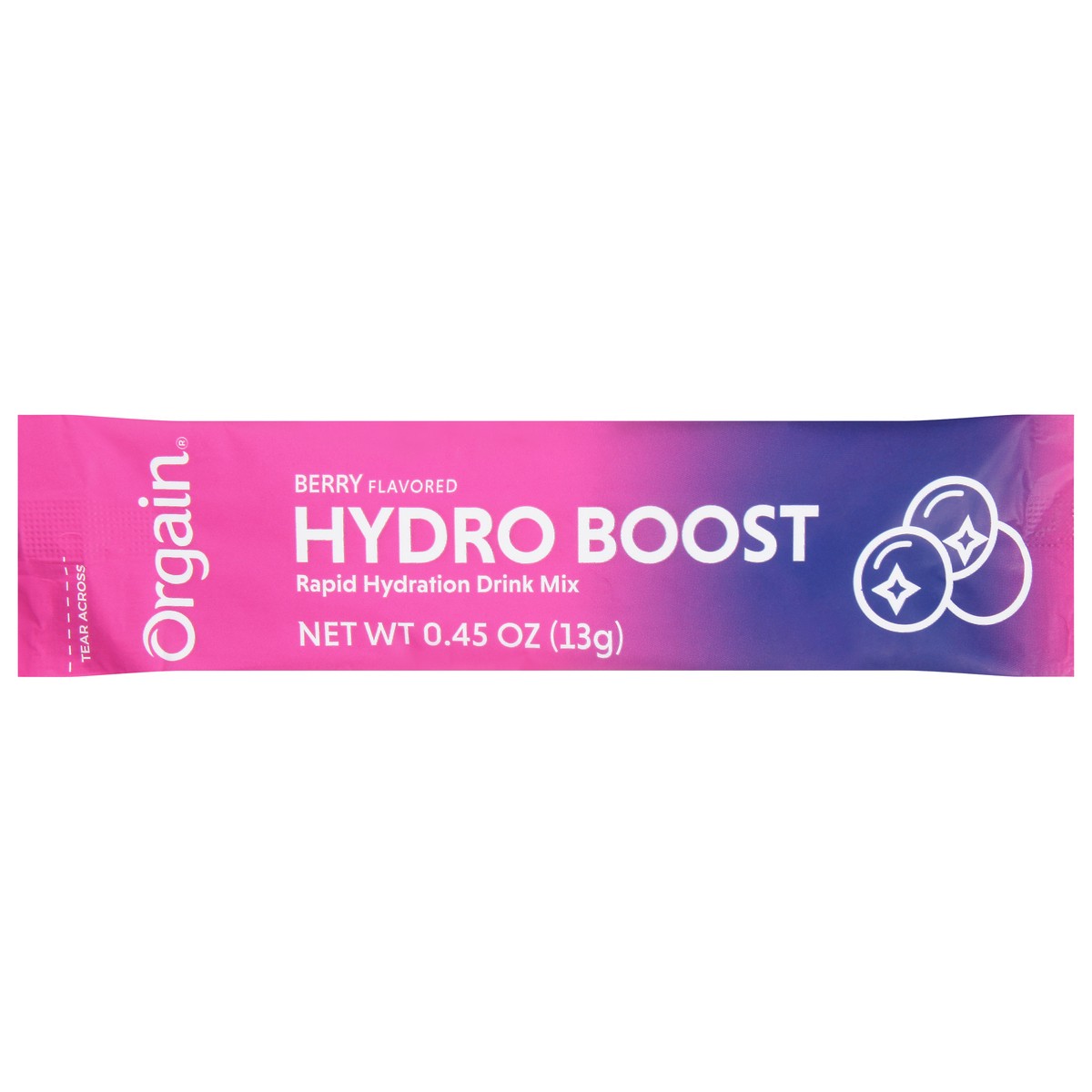 Orgain Hydro Boost Rapid Hydration Berry Flavored Drink Mix 0.45 oz 0. ...