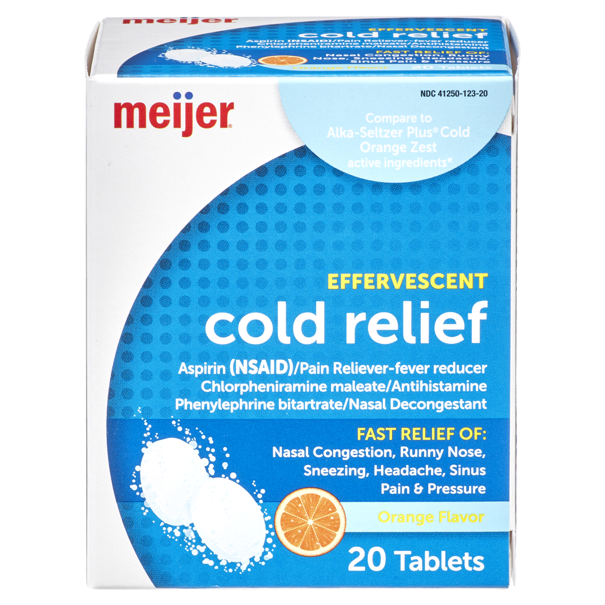 Meijer Effervescent Cold Relief Tablets - Orange Flavor 20 ct | Shipt
