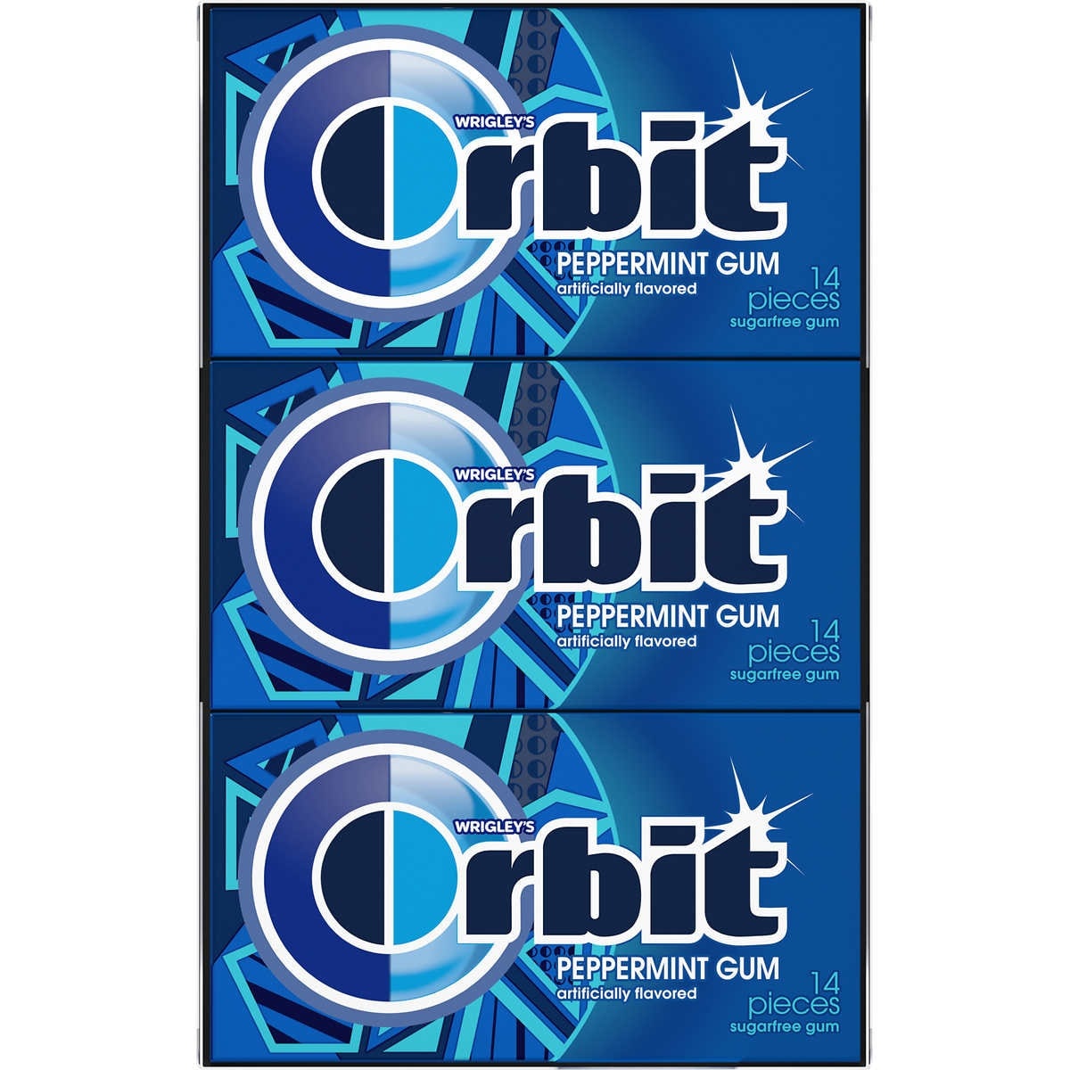 Wrigley Orbit Bulk Sugar Free Chewing Gum, Peppermint, 14 sticks 15 ct ...