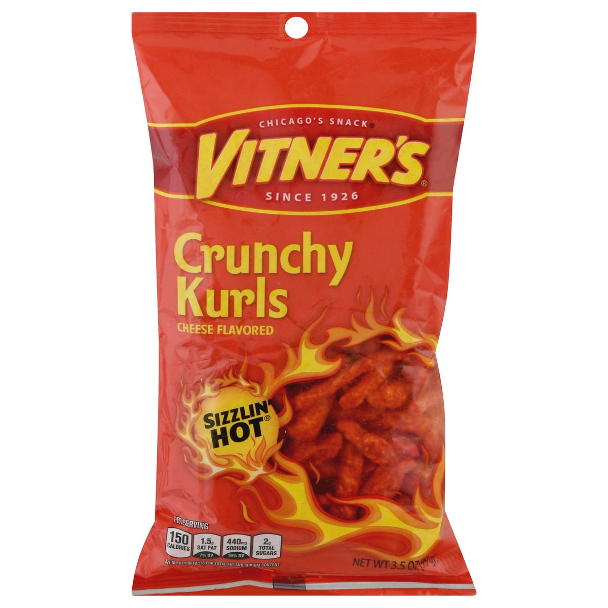 Vitners Crunchy Kurls, Cheese Flavored, Sizzlin' Hot 3.5 oz | Shipt