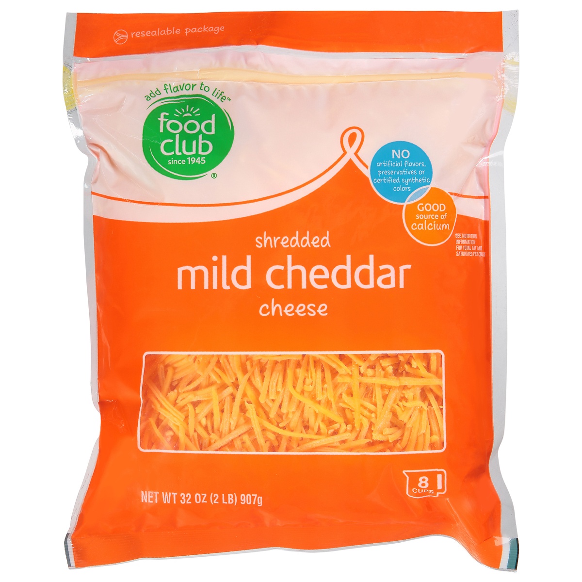Food Club Shredded Cheese, Mild Cheddar 32 oz | Shipt