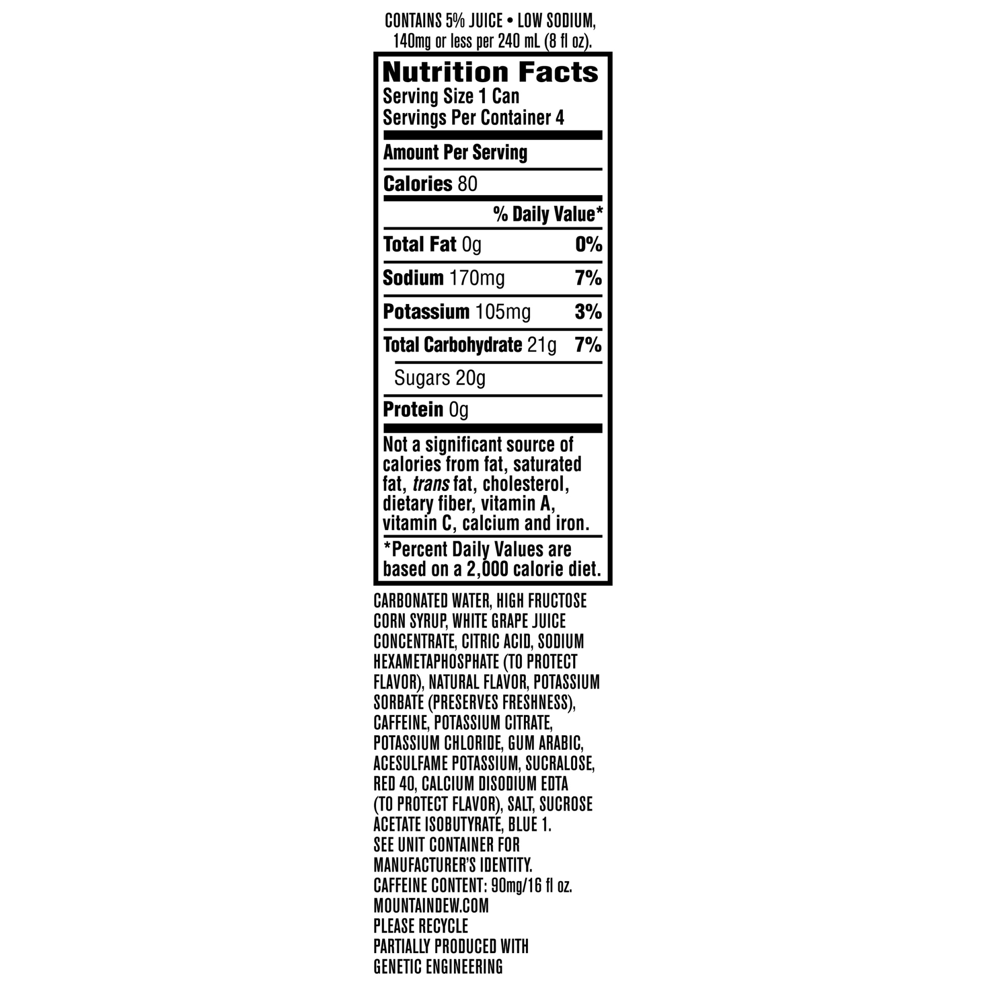 Mountain Dew Kickstart Energizing Midnight Grape Sparkling Juice Drink ...
