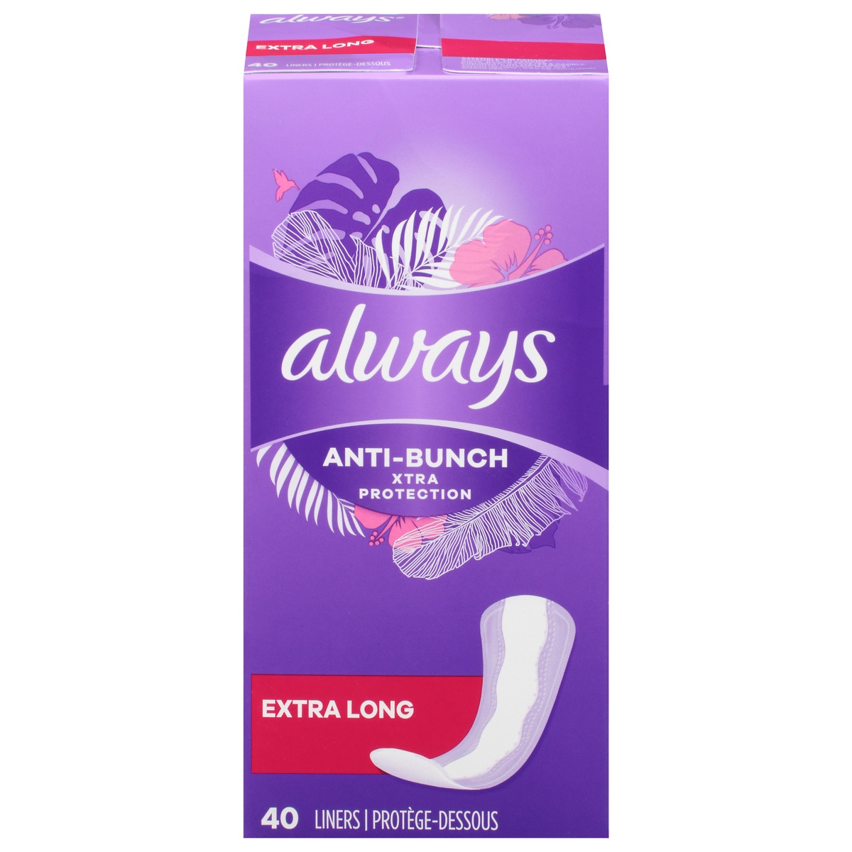 Always Anti-Bunch Xtra Protection Daily Liners Extra Long Unscented ...