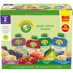 Comforts 12 Pack Stage 2 (6+ Months) Assorted Baby Food Puree 12 - 4 oz ...
