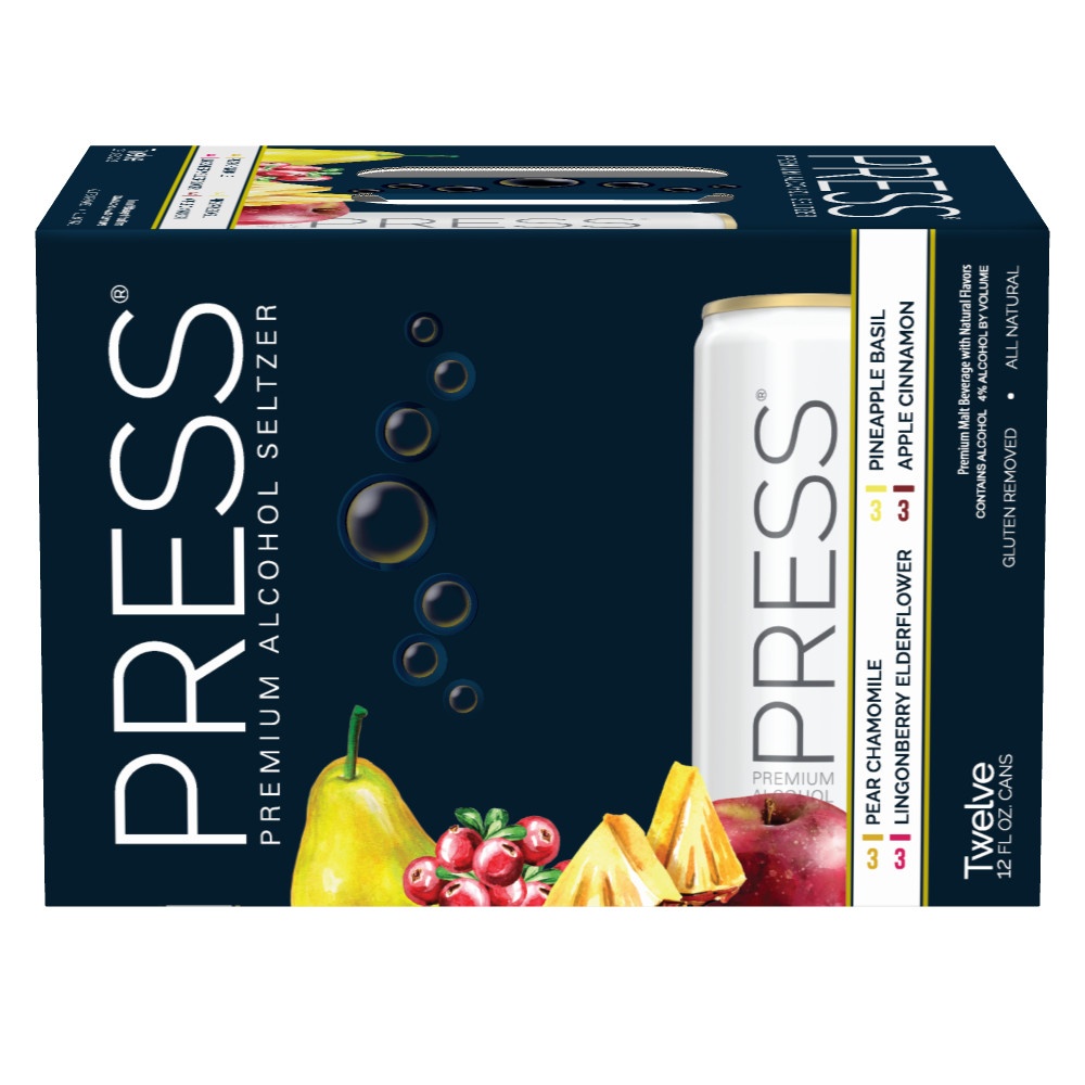 PRESS Premium Hard Seltzer with Apple Cinnamon, Pear Chamomile ...