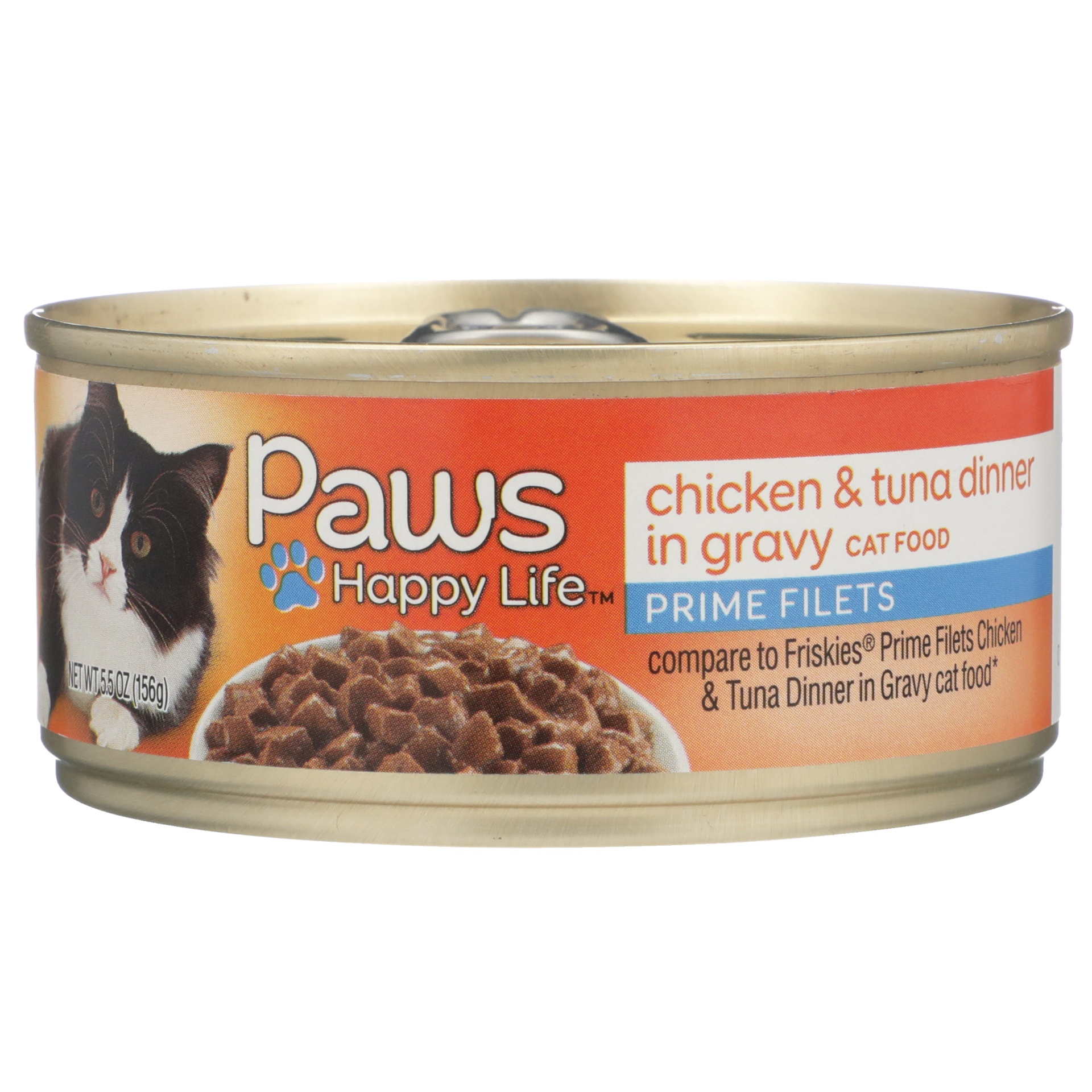 Paws Happy Life Chicken And Tuna Dinner In Gravy Prime Filets Wet Cat Food 55 Oz Shipt
