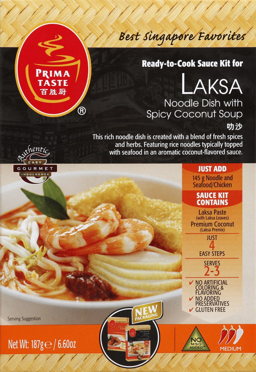 Prima Taste Laksa, Ready-To-Cook Sauce Kit, Medium 6.6 oz | Shipt