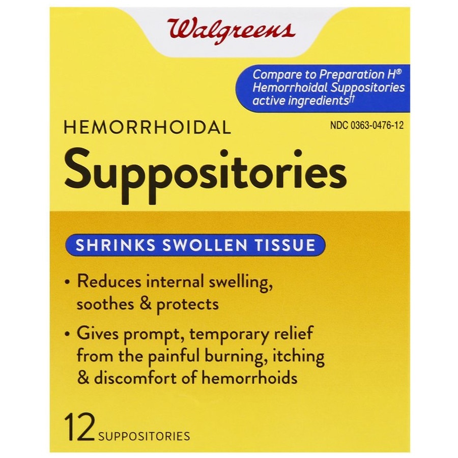 Walgreens Hemorrhoidal Suppositories 12 ct | Shipt