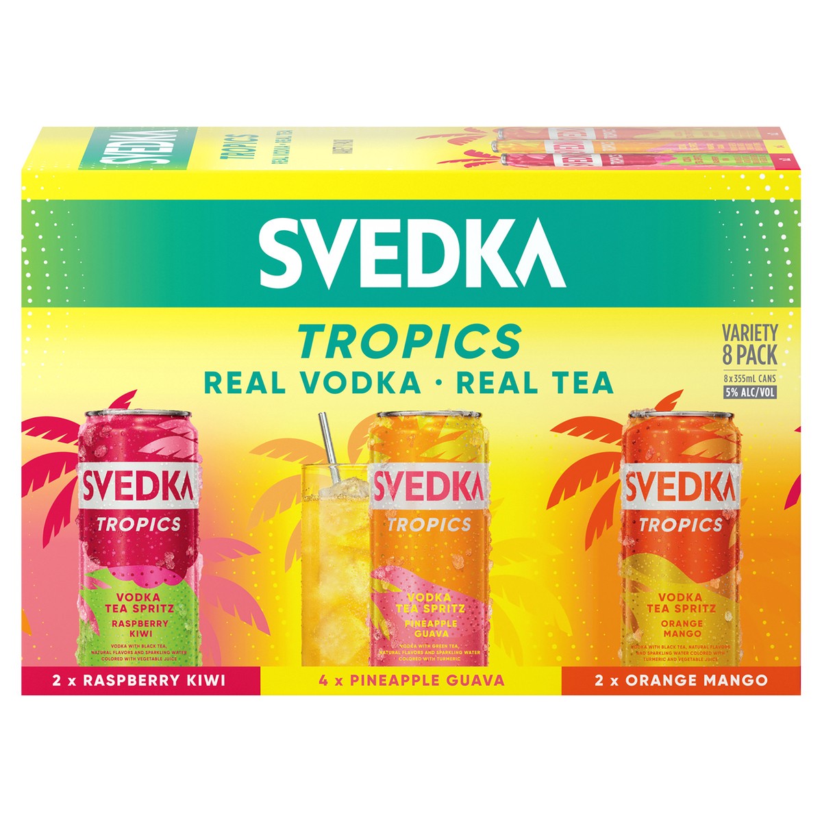 SVEDKA Tropics Variety Pack Vodka Tea Spritz Canned Cocktail, 8 pk 355 ...