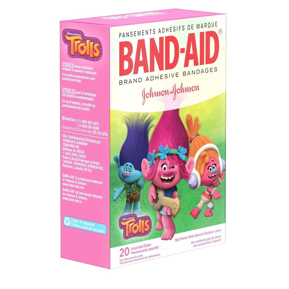BAND-AID Adhesive Bandages Assorted Sizes Trolls 20 ct | Shipt