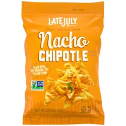 LATE JULY Snacks Clásico Nacho Chipotle Tortilla Chips, 2.25 oz. Snack ...