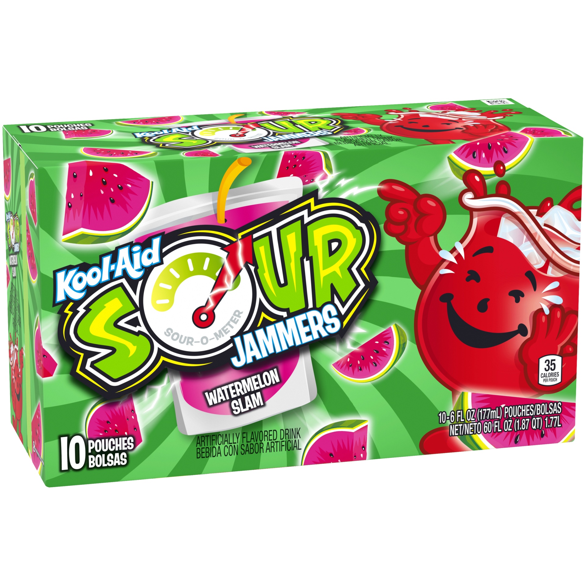 Kool-Aid Sour Jammers Watermelon Slam Artificially Flavored Soft Drink ...