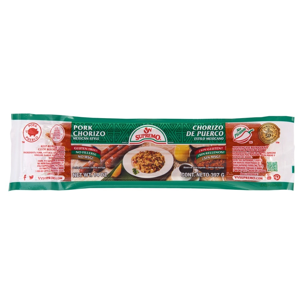 VV Supremo V&V Supremo Mild Pork Chorizo 14 oz | Shipt