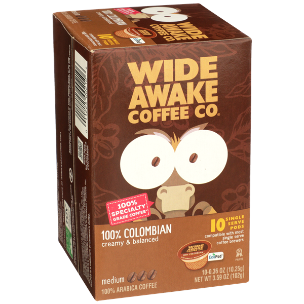 Wide Awake Coffee Co. Medium Roast 100% Colombian 100% Arabica Coffee ...