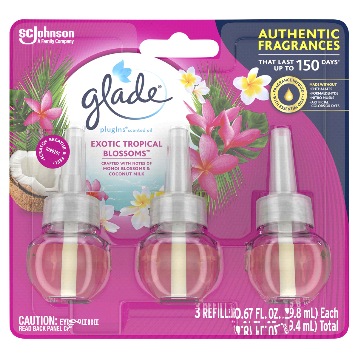 Glade Exotic Tropical Blossoms Scented Oil Plugins Refills 3 ct; 0.67 ...