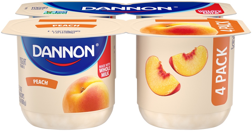 Dannon Wm Blended Peach 4 ct; 5.3 oz | Shipt