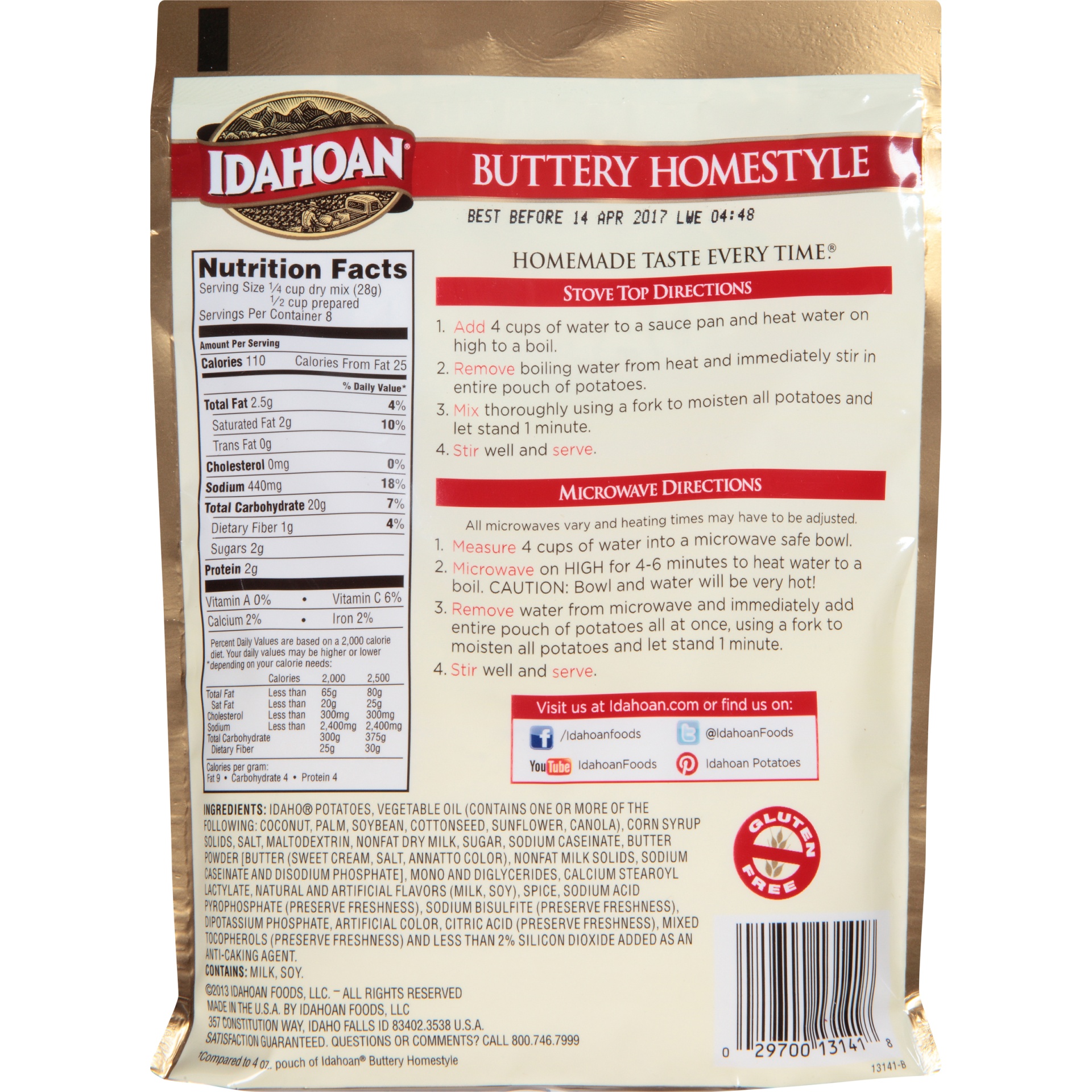 Idahoan Family Size Buttery Homestyle Instant Mashed Potatoes 8 oz | Shipt
