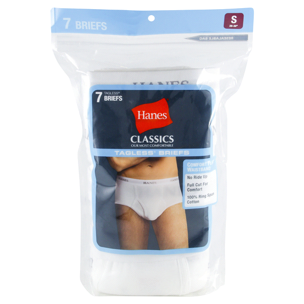 Hanes Ultimate Men's TAGLESS No Ride Up Briefs with Comfort Flex Waistband White, Small 7 ct | Shipt