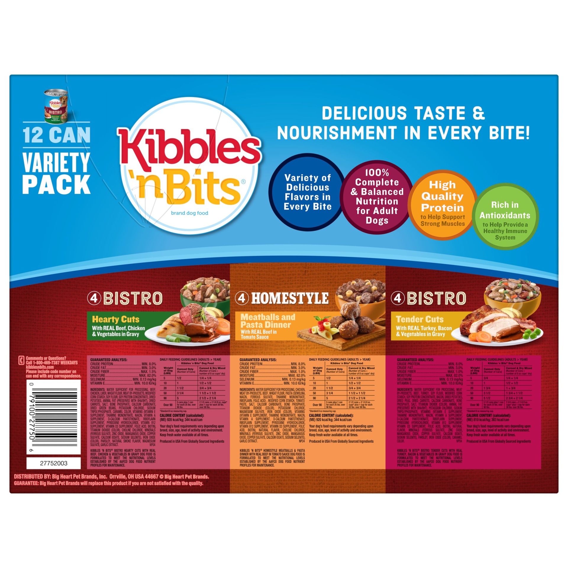 Kibbles 'n Bits Wet Dog Food Variety Pack 12 ct; 13.2 oz | Shipt