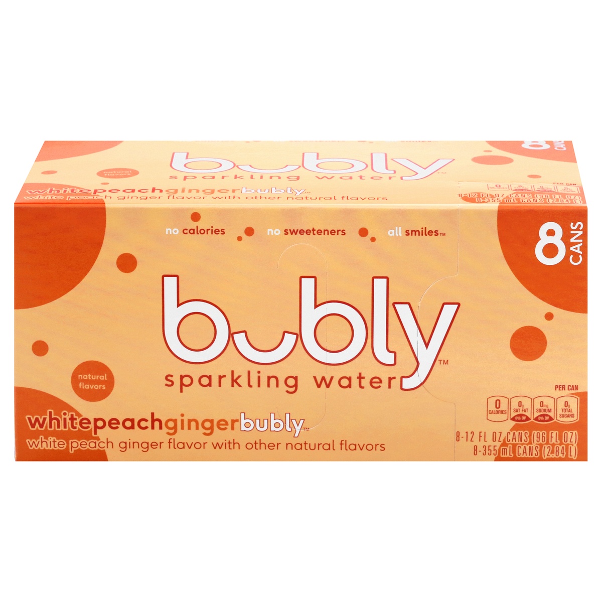 bubly White Peach Ginger Flavor Sparkling Water 8 ea 8 ct; 12 fl oz | Shipt