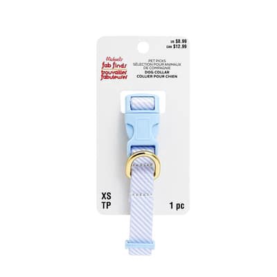 Blue & White Striped Dog Collar By Fab Finds XS | shipt