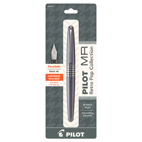 Pilot MR Retro Pop Collection Fountain Pen, Fine Nib, Charcoal Gray ...