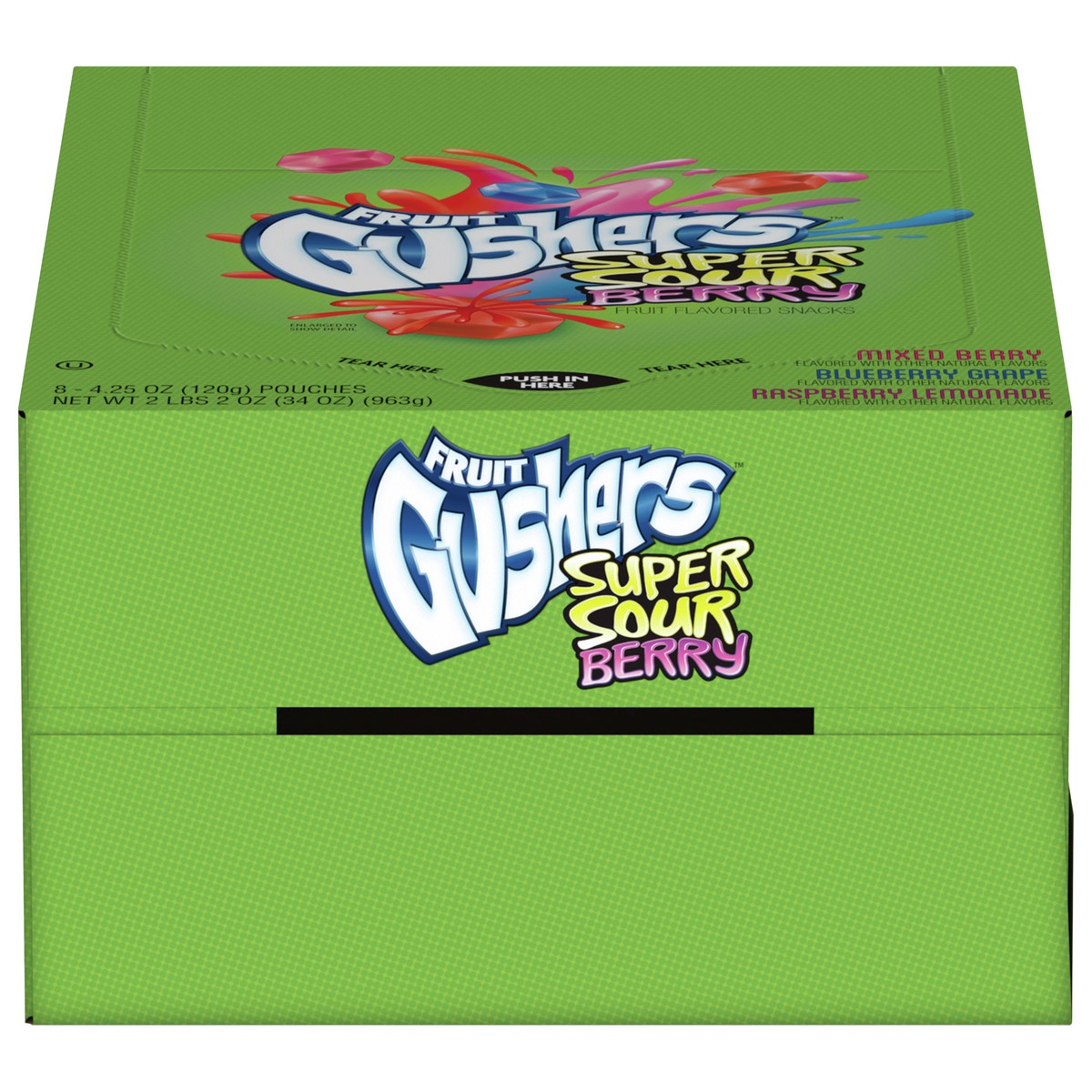 Fruit Gushers Gushers Super Sour Berry Fruit Flavored Snacks 8 Count 8 ...