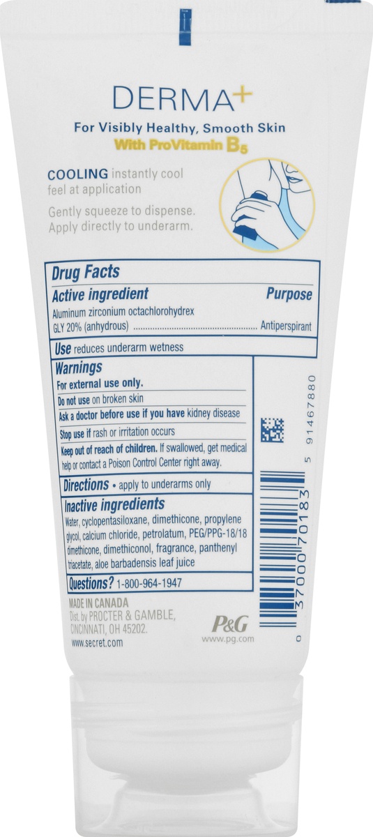 Secret Derma Cooling B5 Aloe Gel Antiperspirant Deodorant 2.5 oz | Shipt