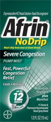 Afrin No Drip Pump Mist Maximum Strength Plus Menthol Severe Congestion ...