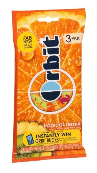 Orbit Tropical Remix Sugar-Free Gum, Multipack Total) 3 ct | Shipt