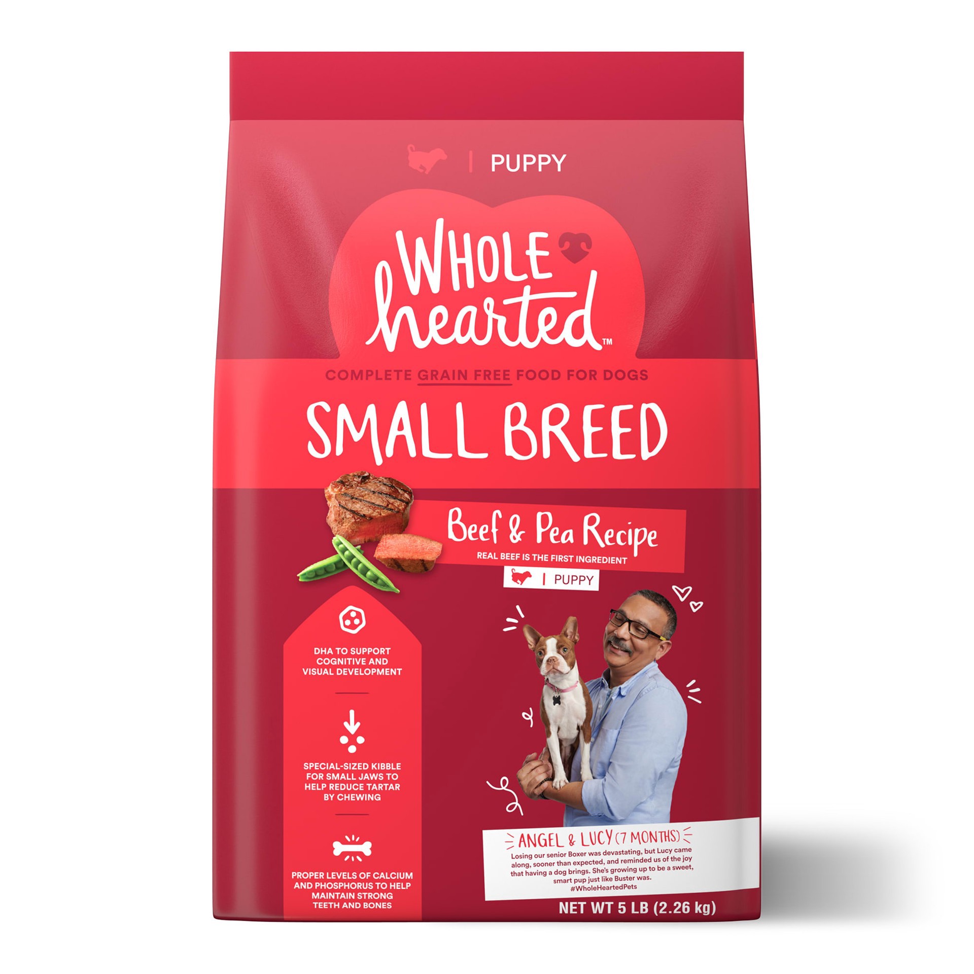 WholeHearted Grain Free Small Breed Beef and Pea Recipe Dry Puppy Food ...