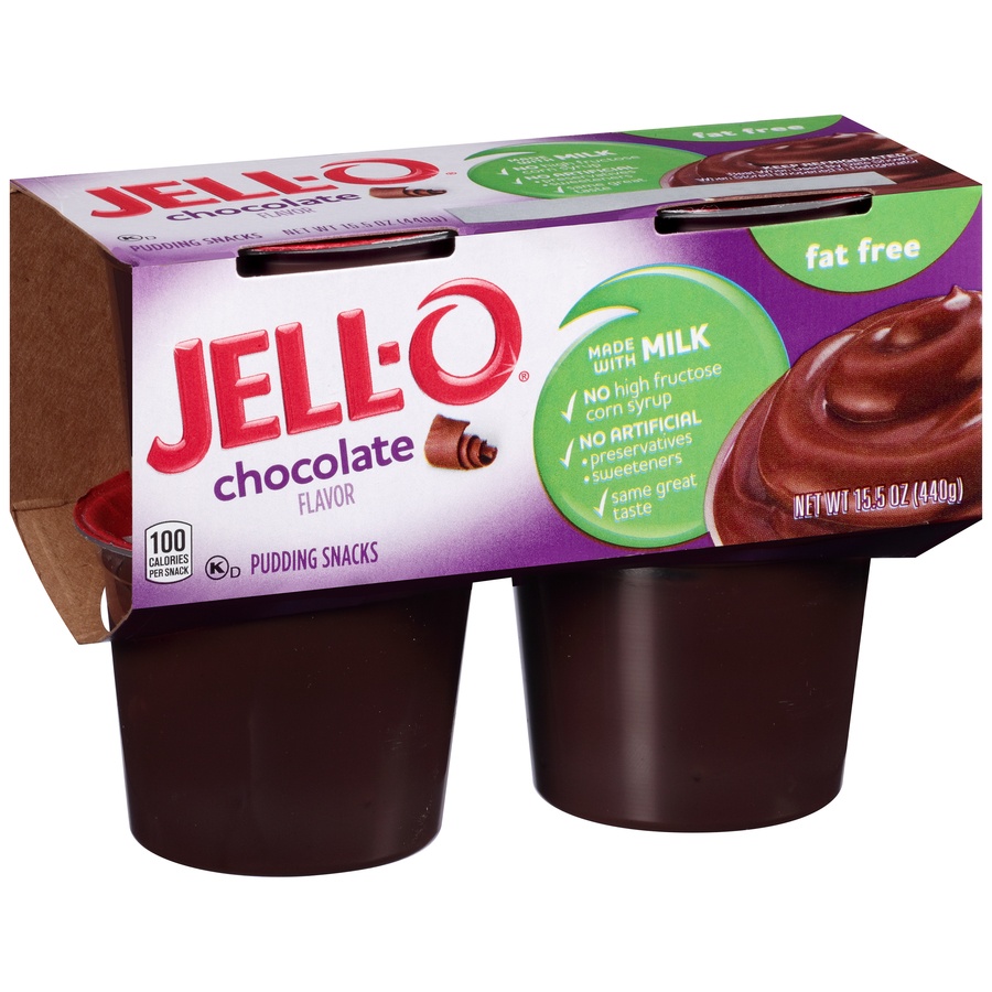Jell-O Fat Free Chocolate Pudding Snacks 4 ct | Shipt